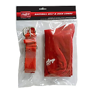 Rawlings Belt & Socks Combo | Baseball/Softball | Scarlet Red | Medium