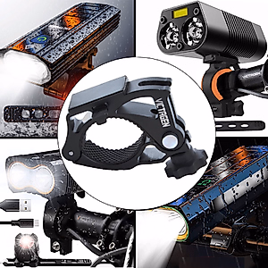 Replacement Bike Mount for Bike Light, Bike Lights Aluminum Mount, Universal Bike Headlight Bracket, Bicycle Light Holder, Easy to Install without Tools, for 22-33 Handlebar (1 PACK)