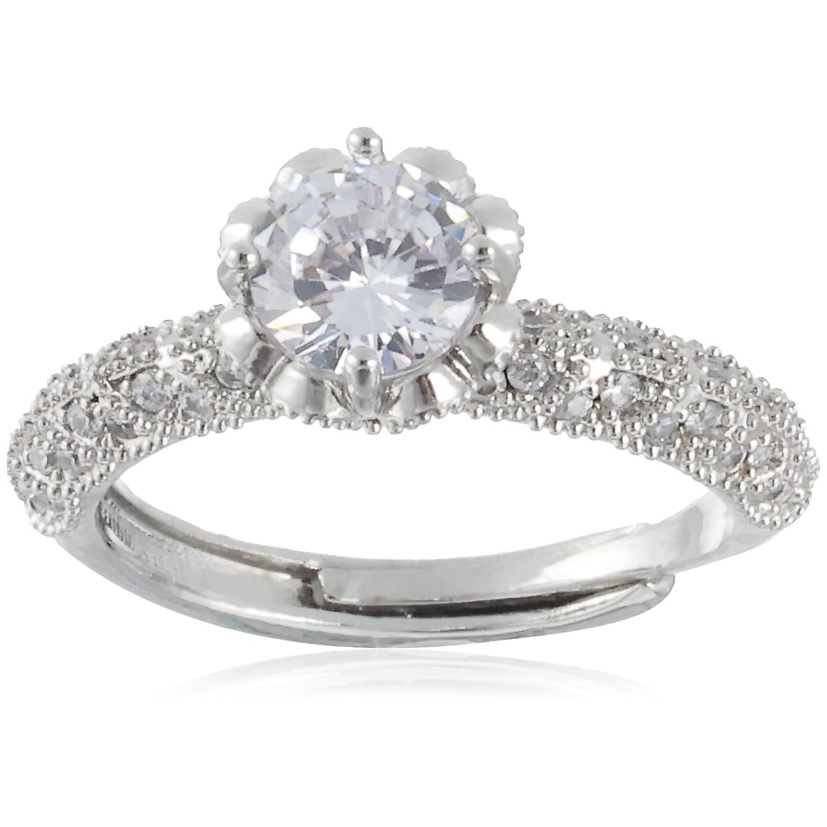 Edil Fantas Wedding Dress Zircon Rings, Engagement Ring, Wedding & Anniversary Ring, 1Ct S925 Adjustable Wedding Band Gift for Women(Wedding Dress)