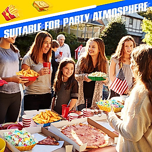 Ctosree 60 Pcs Building Block Favor Paper Food Trays Large Brick Theme Party Disposable Serving Tray Food Boats Nacho Trays Hot Dog Holder Concession Stand Supplies for Building Block Themed Party