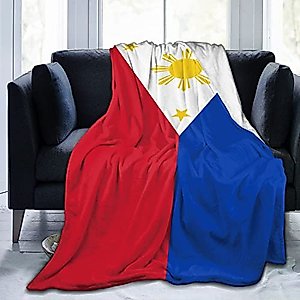 Flag of The Philippines Blanket Printed Flannel Throw Blanket 50"X40" Anti-Pilling Blanket Bed Sofa Living Room Bedroom