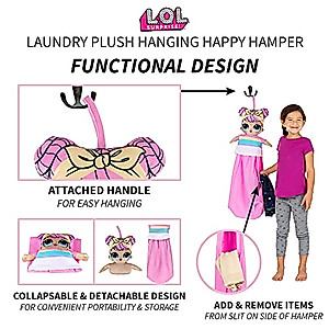 Franco Kids Room Laundry Plush Hanging Happy Hamper, One Size, LOL Surprise