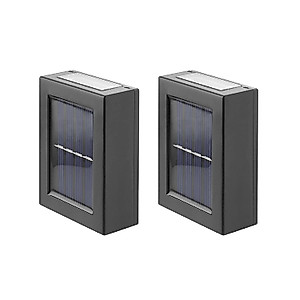 LUOFDCLDDD Spotlight，2Pcs Solar Wall Sconce Lamp up and Down Wall Lighting Garden Decoration, Solar Sensor Security Lights, Led Square Outdoor Spotlight, Exterior Wall Lamps for Garden Patio Yard/RGB