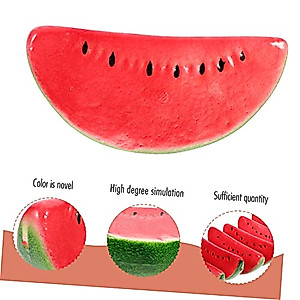 Hoement 6pcs Simulated Watermelon Fake Watermelon Slices Faux Watermelon Display School Decoration Simulation Watermelon Slices Photography Props Plant Decorate Fruit Slices Model Foam