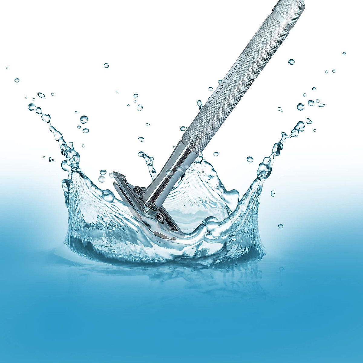 BEAUTICONE’s Safety Razor Men & Women│Men’s Shaving Razors│3-pc Double Edge Safety Razor│Closed Comb Razor with 5 blades (Chrome Plated Finish)