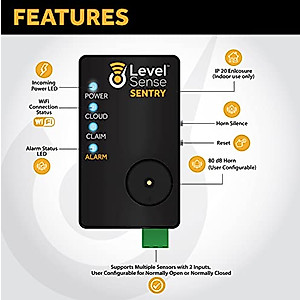 Level Sense Sentry WiFi Connected Sump Pump Alarm (w/Float Switch)