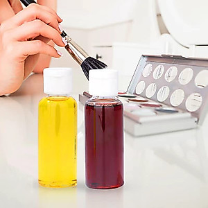 50 Pack 1.7oz/50ml Travel Plastic Empty Bottles Mini Hand Sanitizer Bulk Travel Size with Flip Cap, Squeezable Refillable Container for Cosmetic Baby Shower Birthday Wedding Party Favor (50PC-CLEAR)