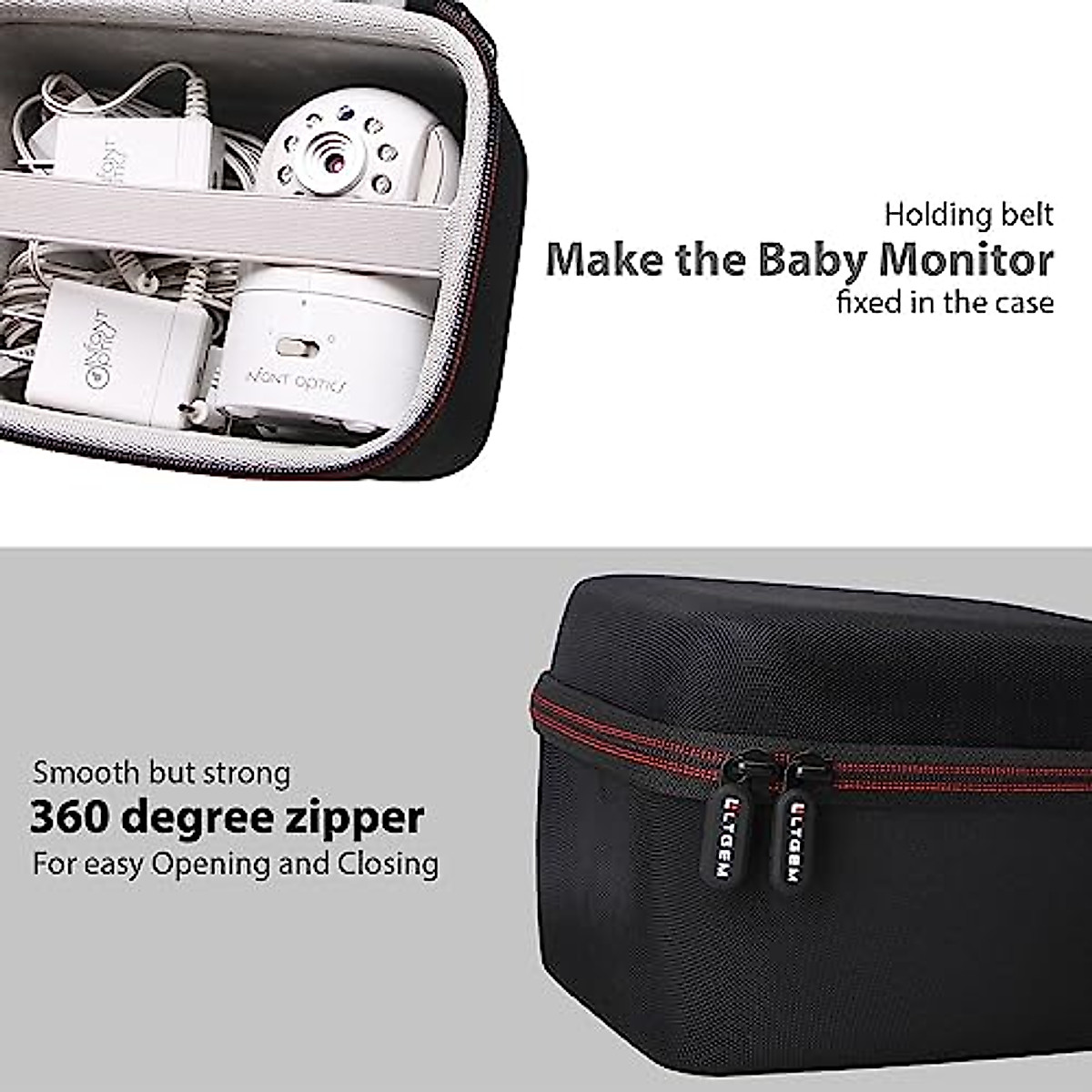 LTGEM EVA Hard Case for Infant Optics DXR-8 PRO & HelloBaby Baby Monitor - Travel Protective Carrying Storage Bag