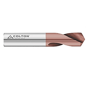 Colton Cutting Tools 61810 | 120 Degree Carbide Spotting Drill 2 Flute Right Hand Cut CCT-1 Coated 3/8" Diameter x 1-1/4" LOC x 3" OAL