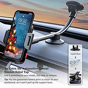 Newward Car Phone Mount, Universal Long Arm Windshield Handsfree Phone Holder for Car Compatible iPhone 14 Pro/13/12/11/Xs/XR/X/8 Plus, Galaxy S20/S10/S9/S9 /Note 10/S8, Huawei and More