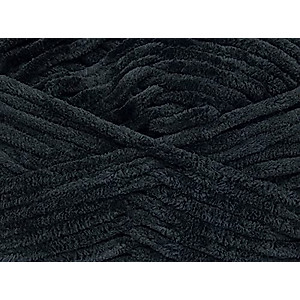 Lot of 4 x 100gr Skeins Ice Yarns Velvet Chenille Hand Knitting Yarn Black