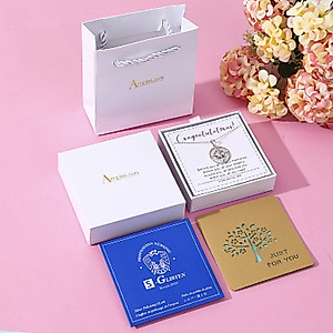 AmpleLove Graduation Gifts for Her, Sterling Silver compass Necklace Pendant, Necklaces for Women, College, High School Graduation Necklace