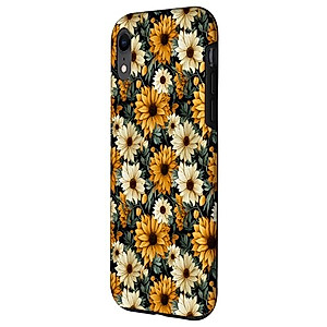 iPhone XR Yellow Sunflower Pattern Floral Garden Sun Flowers Aesthetic Case