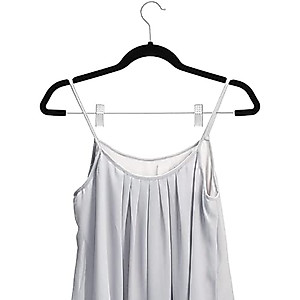 Pack of 30 Pant Hangers, 16.5 Inch Long Velvet Pant Hangers with Adjustable Clips, Heavy Duty, Non-Slip, Space Saving, 360° Swivel Hook