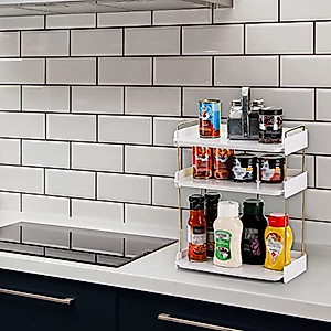 YOUEON 3 Tier Bathroom Counter Organizer, Bathroom Makeup Organizer, Bathroom Counter Shelf, Vanity Tray for Cosmetic, Perfume, Skincare, Bathroom, Bedroom, Kitchen