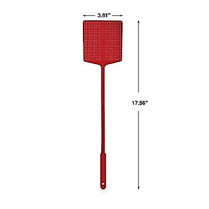 Catchmaster Fly Swatter 6-Pack, Bulk Fly Swatters for Home, Office, Shed & Garage, Gnat Killer Indoor, Bug Catcher Indoor, Fruit Fly, Wasp, & Flying Insect Killer, Pest Control for House, Red, X-Long
