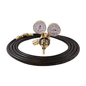 Industrial Argon Regulator/Flowmeter Gauges for MIG and TIG Welders + 5 Feet Hose - SÜA