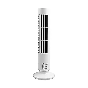 Tower Fan for Bedroom, USB Oscillating Cooling Fan Portable Bladeless Fan Standing Tower Fan Electric Fan Mini Vertical Air Conditioner Air Circulation Coolers for Bedroom Living Rooms Office (White)