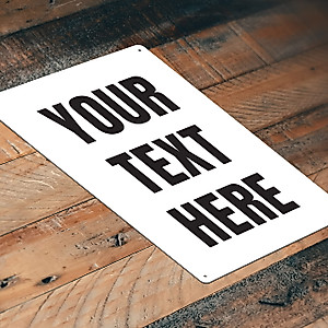 Aluminum Weatherproof Metal Sign Multiple Sizes Custom Personalized Text Here Vertical Street Signs 12x8Inches (White)