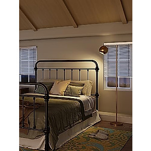 addlon Globe Gold Floor Lamp, 63 Inches Remote Control Mid Century Modern Floor Lamp with Metal Dome Shade,Antique Standing Lamp Adjustable for Living Room Reading Bedroom Home Office