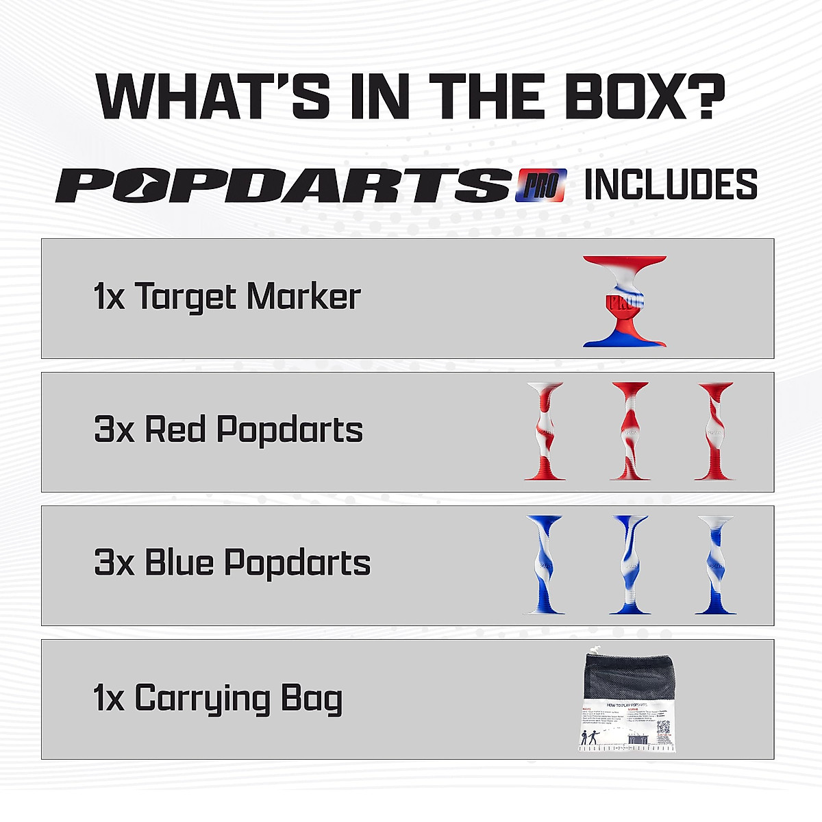 Popdarts USA Themed PRO Pack Game Set (Red White Blue Wigglenobber Target Marker) - Indoor, Outdoor Suction Cup Throwing Game - Competition with a POP