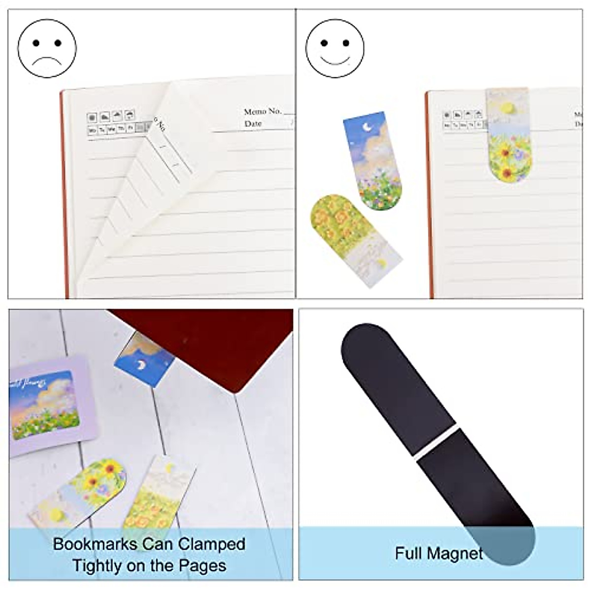 12 PCS Painting Magnetic Bookmarks, Fall Magnet Book Markers with Card, Page Clips Bookmarks for Students Women, Laminated Book Mark for Reading Lovers Girls Teachers School Stationery Gifts