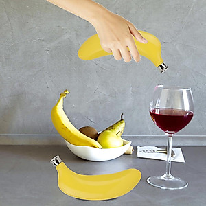 Joyzan Pocket Hip Flask, Stainless Steel Leak Proof Funnels Banana Shaped Portable Alcohol Whiskey Rum Vodka Drink Bottle Wine set Liquor Men Traveling Fishing Hunting Hiking Camping Women Gift 5oz