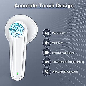 Gunatagy Wireless Earbuds, Bluetooth Headphones with Microphone for iPhone and Android, 360H Standby Time with LED Battery Display Charging Case, in Ear Earbuds for Cell Phones, Computer, PC, Sports