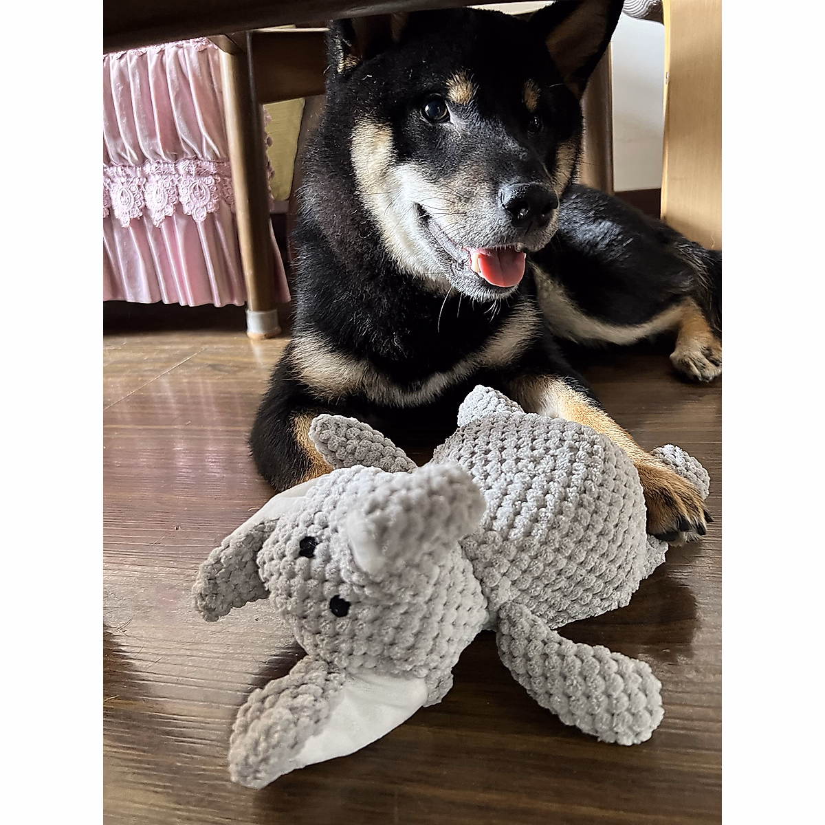 CIXOXIZ Squeaky Dog Toys,Durable Stuffed Pet Toys,Stuffed Pet Toy,Plush Corduroy Dog Toy,Elephant Squeaky Plush Dog Toy, Durable Plush Dog Toy,Chew Guard Toy,Dog Chew Toys,Cotton Rope Dog Toy