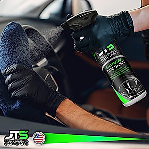 JT's Professional Car Care Tire Shine, Long Lasting Extreme Deep Black Premium Finish - Wet Tire Coating - Protection Against UV Rays and Fading (16 Fl Oz)
