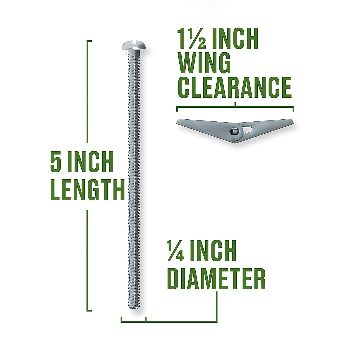 Hillman 370072 Toggle Bolt, 1/4X5-Inch, 50-Pack