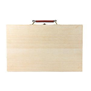 Wakauto 1pc Unfinished Wooden Painting Box with Locking Clasp,Multi-purpose Storage Case Drawing Art Accessory Wood Treasure Chest for Holds Markers, Paint, Brushes, Pencils