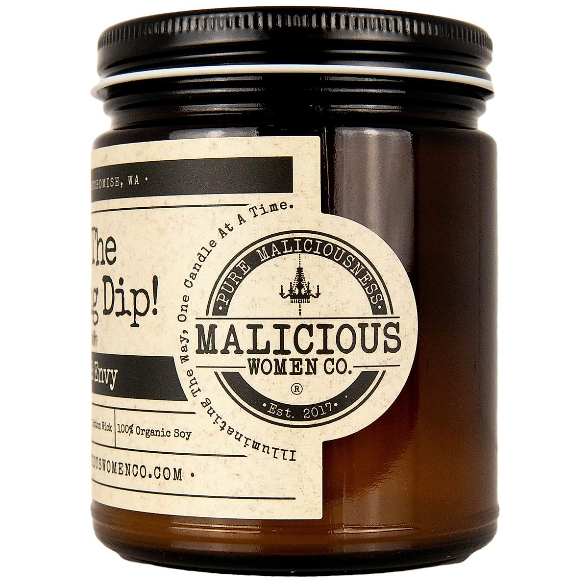 Malicious Women Candle Co - Buy The Fucking Dip!, Oakmoss & Amber Infused with Regret & Envy, All-Natural Soy Candle, 9 oz