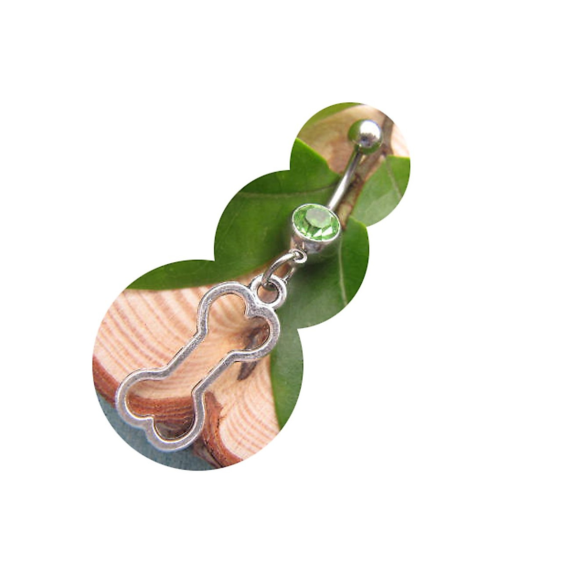 2Pcs Dog Bone Belly Ring