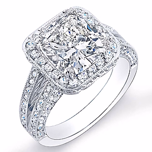 2.3 Carat (ctw) Bridal Set 5A Cubic Zirconia engagement rings for women Platinum Plated Silver ring Cubic Zirconia rings -6