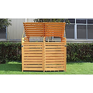 Hanover Outdoor 4.9 ft. x 4 ft. Wooden Trash Bin and Recyclables Storage Shed