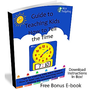 Large Dry Erase Magnetic Teaching Demonstration Clock, Kids Telling Time Learning Clock for Analog and Digital Time, Labelled Minute & Hour Hands, for School Classrooms & Homeschool Supplies