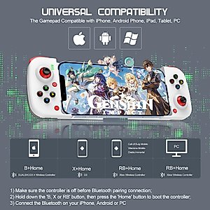 Joso Bluetooth Controller for iPhone, Android, Direct Play, Low Latency, Phone Controller Gamepad Joystick for Galaxy S23 S22 S21 20 Ultra, iPhone 14 13 12 11 Pro Max, COD Mobile, Genshin Impact