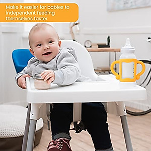 (4-Pack) Baby Bottle Handles Compatible with Dr Browns or Other Narrow Baby Bottles, Soft Silicone Easy Grip Holder