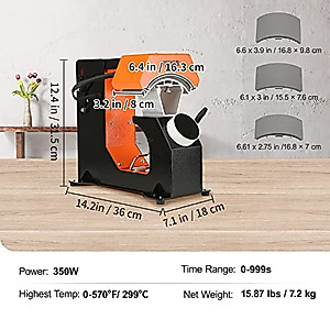 VEVOR 3-in-1 Auto Hat Heat Press Machine for Caps - No Crease, Automatic Release&Press Knob-Style Digital Control Panel, with 3pcs Interchangeable Platens(6.6" x 2.7", 6.6" x 3.8", 6.1" x 3")