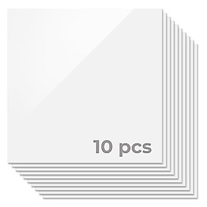 xTool Selected White Opaque Glossy Acrylic Sheets, 12" x 12" Plexiglass Sheets 1/25 inch Thick, 10-Piece Plastic Sheets Acrylic Blank Boards Panel for Laser Cutting & Engraving Decor, Crafts, Signs