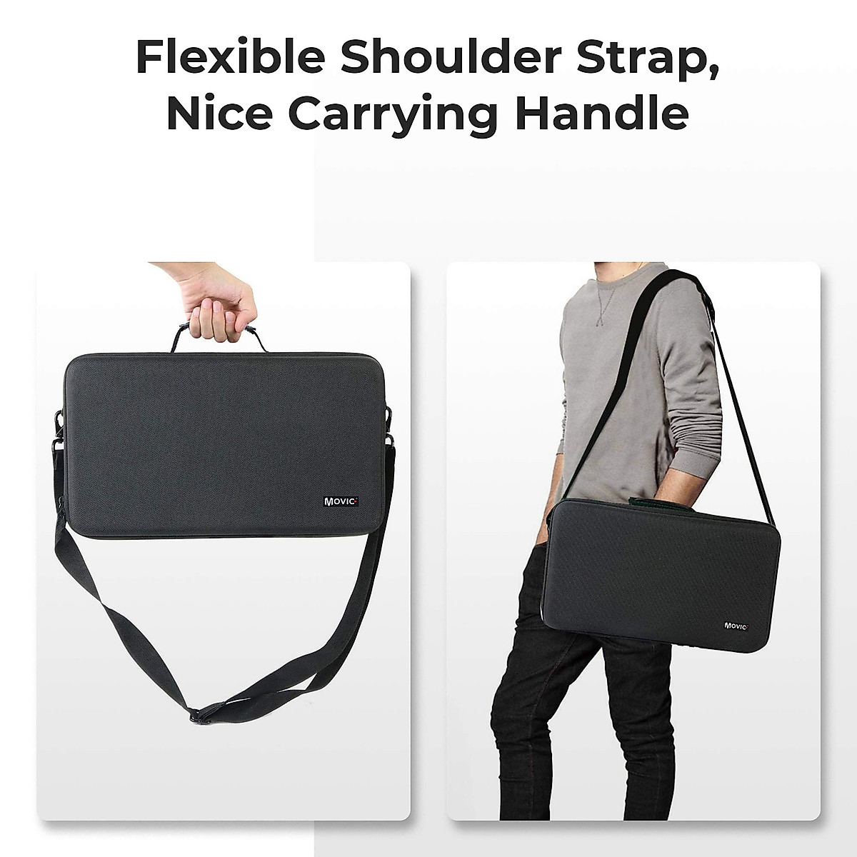 Movic® SimpleTravel™ Carrying Travel Hard Case for Oculus Quest 2 Replacement Virtual Reality VR Gaming Headset & Controller Accessories w Strap | Water Proof Cover Shell (Black+Velvet Purple)