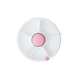 Cute Rotating Snack Box with Lid - White, Diameter: 7.09 inches, Height: 1.77 inches