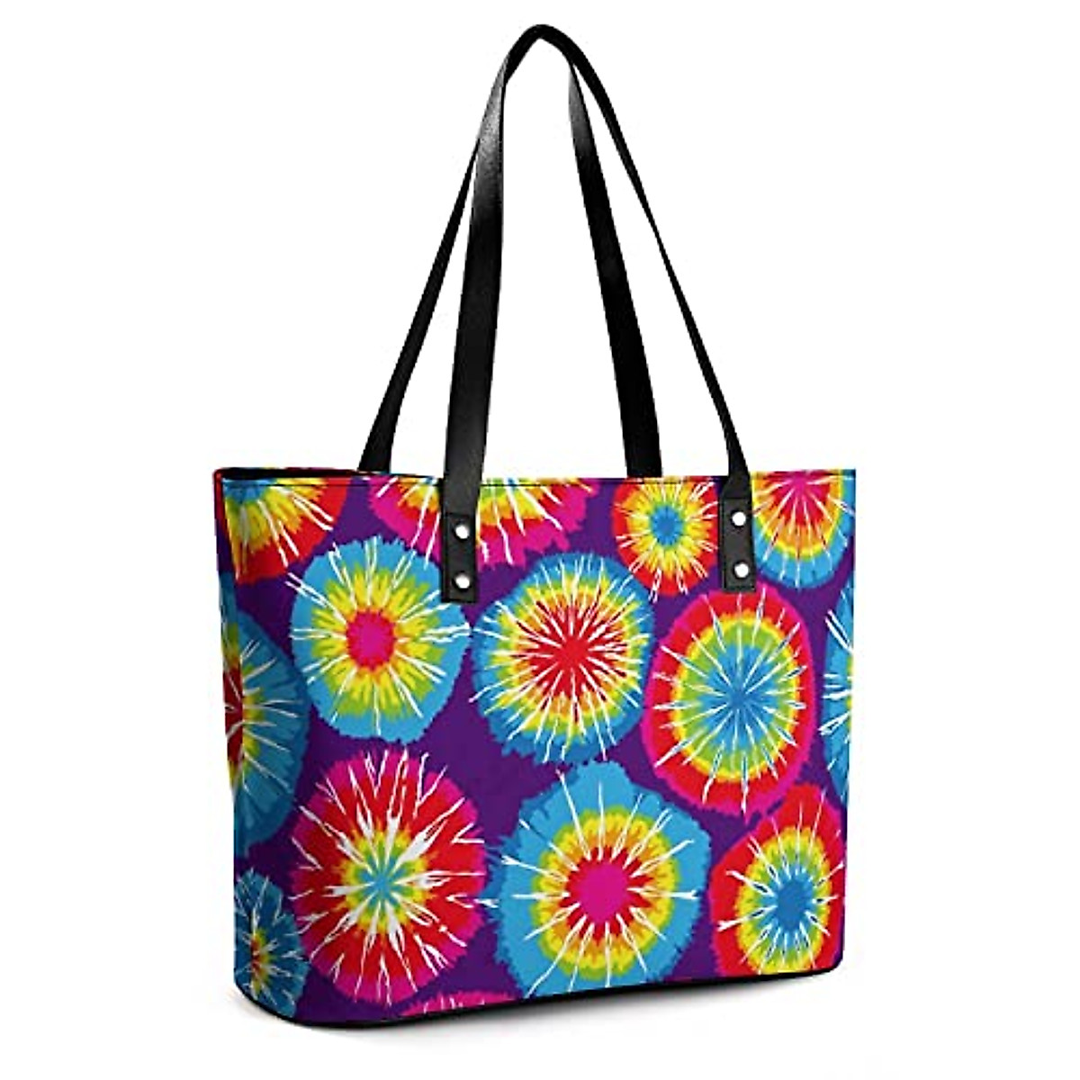 Womens Handbag Tie Dye Leather Tote Bag Top Handle Satchel Bags For Lady