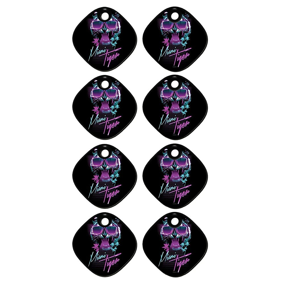 MightySkins Skin Compatible with Samsung Galaxy SmartTag (4 Pack) - Miami Tiger | Protective, Durable, and Unique Vinyl Decal wrap Cover | Easy to Apply, Remove, and Change Styles | Made in The USA