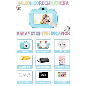 GIENEX Kids Digital Camera - 28MP Children's Selfie Camera with 3 Inches Large Screen for Boys and Girls,1080P Rechargeable Electronic Camera