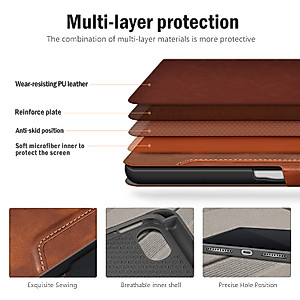 Antbox Case for iPad Mini 7 A17 Pro Case, iPad Mini 7th/6th Generation Case (2024/2021) with Pencil Holder Vegan Leather Smart Cover with Auto Sleep/Wake Stand Function