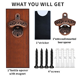 Gifts for Men Dad, Strong Magnetic Beer Bottle Opener Wall Mounted with Auto Catch, Unique Beer Gifts for Him Boyfriend Grandpa Husband Uncle, Cool Gadgets for Birthday Housewarming Presents