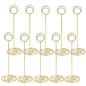 RONTEDA Table Number Holders 10Pcs - 8.75 inch Tall Table Number Stands Place Card Holder for Wedding Party Graduation Reception Restaurant Home Photo Picture Office Memo (Gold, 8.75")