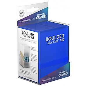 Ultimate Guard Boulder 80+, Deck Case for 80 Double-Sleeved TCG Cards, Sapphire, Secure & Durable Storage for Trading Card Games, Soft-Touch Finish
